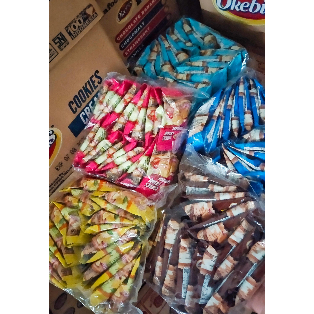 Okebis Inafood Cookies Cream 10gr - 1 slop contains 20 pcs (ECER ...