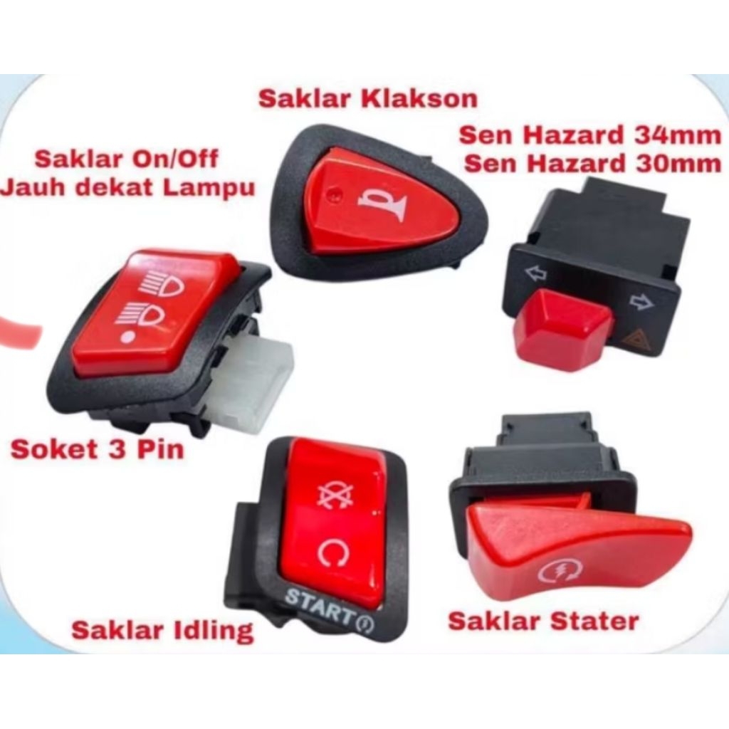 TOMBOL Vietnam dim switch button, automatic starter, pasbeam horn, Sein ...
