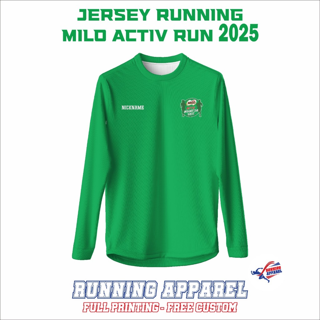 JERSEY RUNNING MILO ACTIV RUN 2025, Free Custom Name and Back Number ...