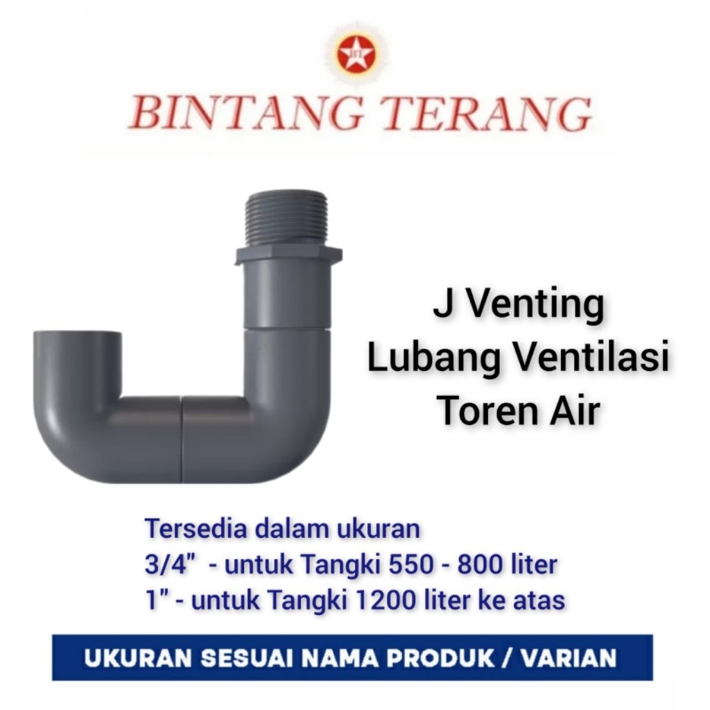 PVC J Venting Reservoir Fittings 3/4" - 1" Water Tank Toren Ventilation ...