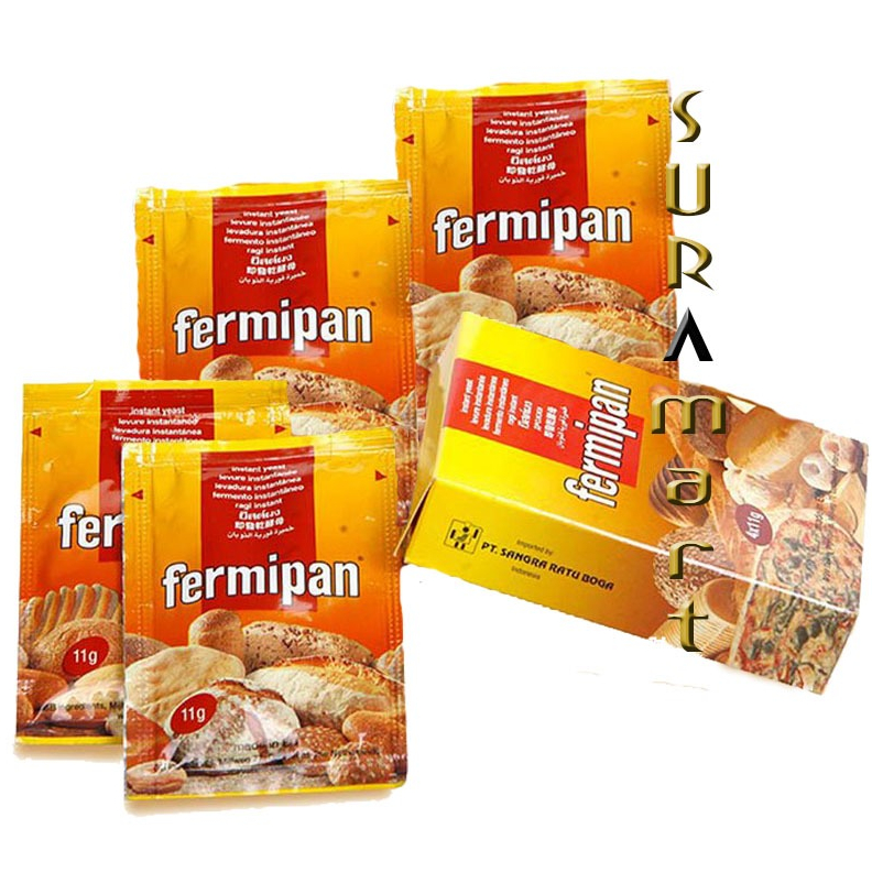 (1 box x 4 sachet) FERMIPAN Ragi Kering Ragi Bubuk Instant Pengembang ...