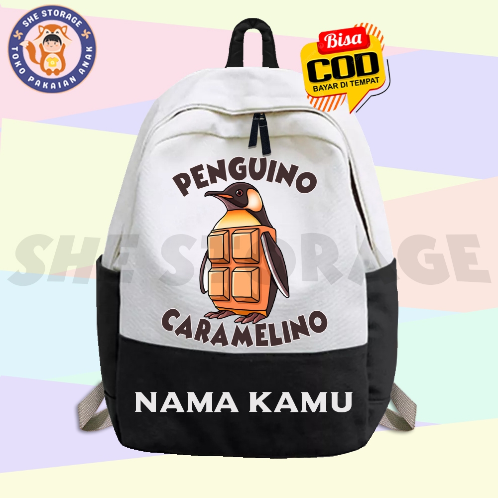(FREE NAME PRINTING) CHILDREN'S BACKPACK ANOMALI PENGUINO CARAMELINO ...