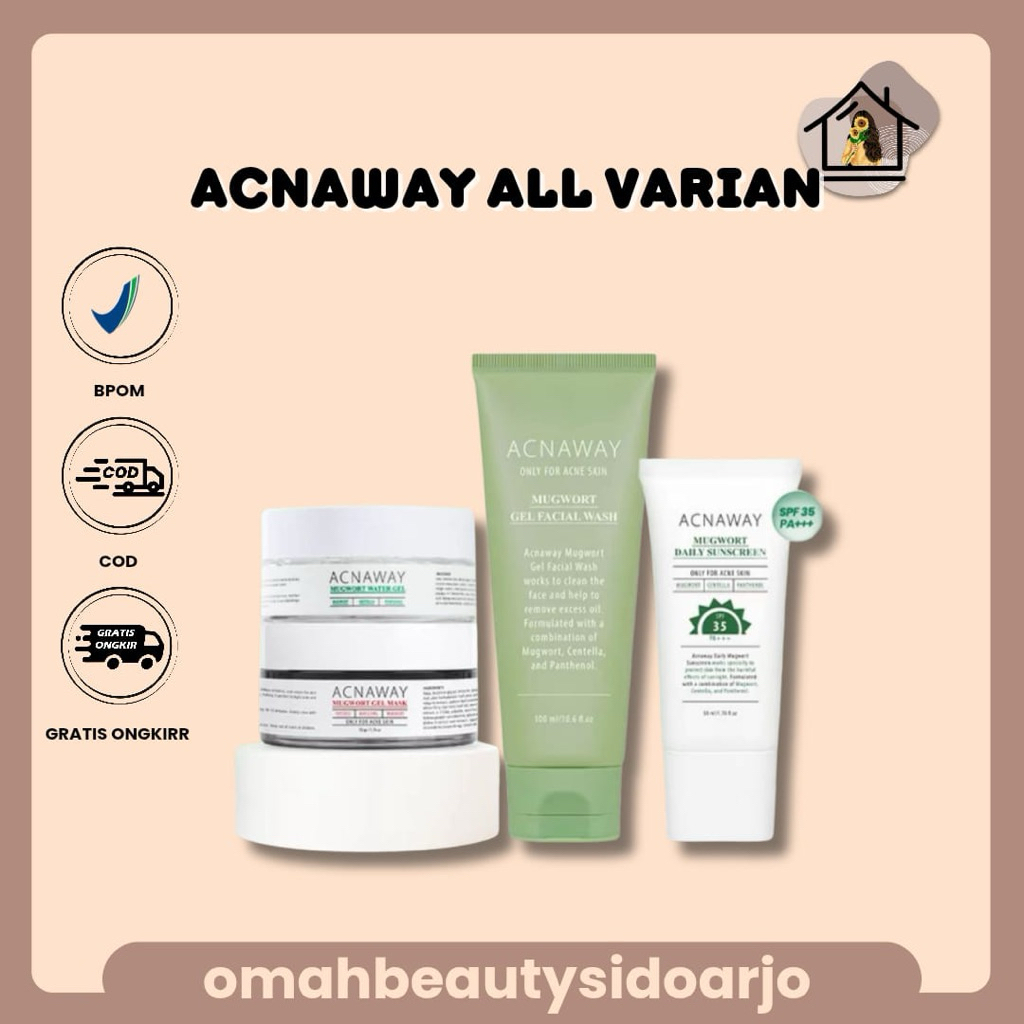 ACNAWAY Mugwort water Gel Moisturizer+Advanced Mugwort Gel mask+Facial ...