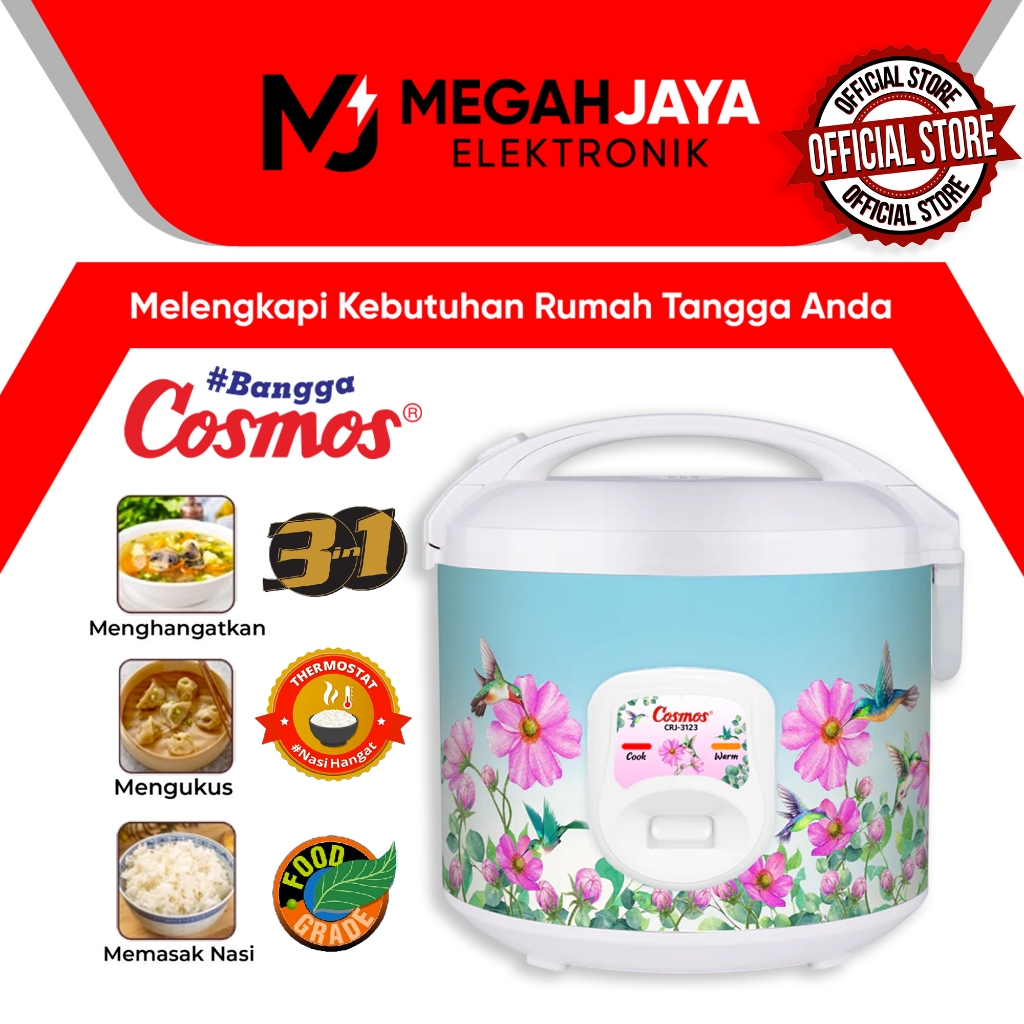 COSMOS RICE COOKER / MAGIC COM CRJ3123 / CRJ-3123/ CRJ 3123 (1,8 LITER ...