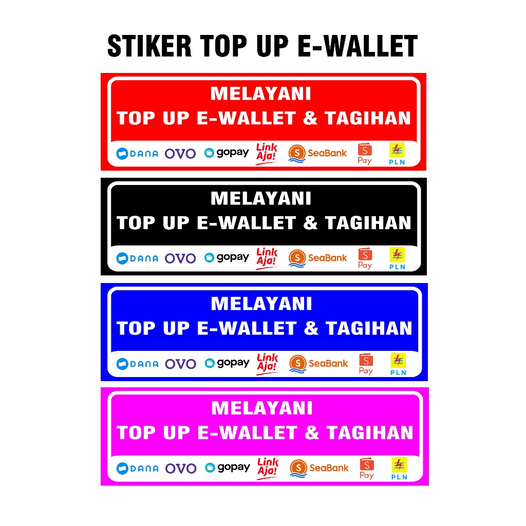 TOP UP E-WALLET STICKERS (Glossy Lamination) | Shopee Malaysia