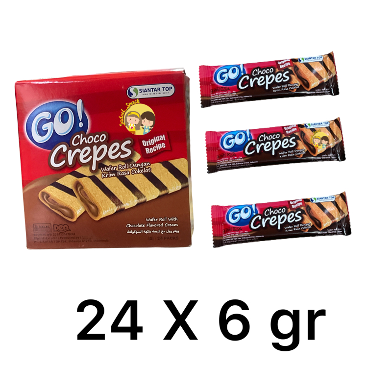 Go Choco Crepes Wafer Roll 24 x 6gr – Delicious & Crunchy Chocolate ...