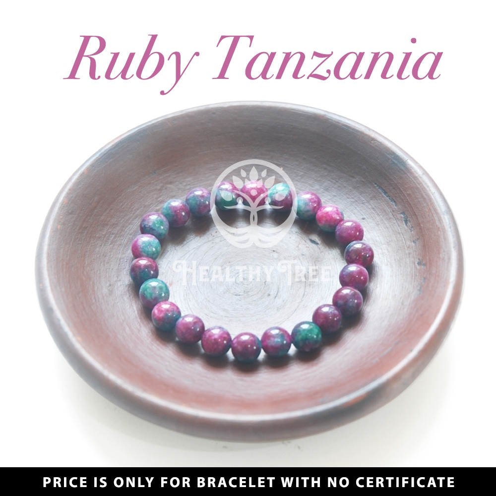 Tanzanian Ruby In Zoisite Crystal Natural Stone Bracelet (Anyolite ...