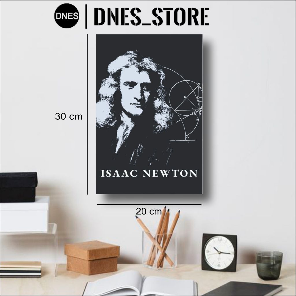 Isaac Newton Wall Decoration Size 20cmx30cm Wooden Poster | Shopee Malaysia