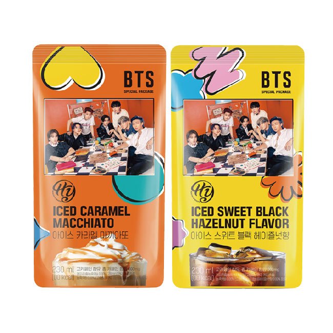 BTS Coffee Special Iced Caramel Macchiato Iced Sweet Black Hazelnut ...