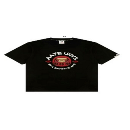 AAPE FONT SURROUNDS DARUMA MONKEY FACE BLACK TEE | Shopee Malaysia