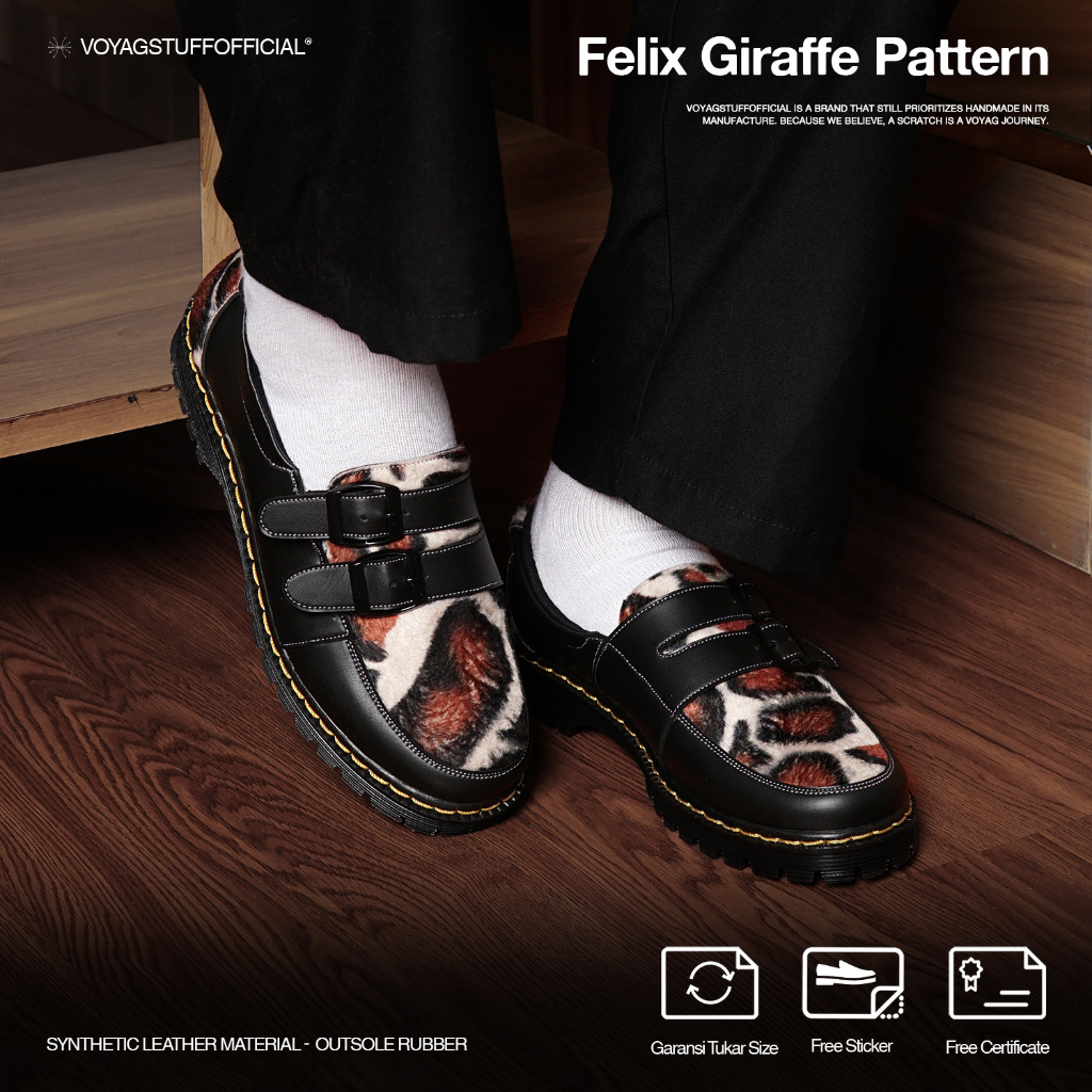 Voyagegstuffofficial - Felix Giraffe Pattern - Men's Slip-On Penny ...