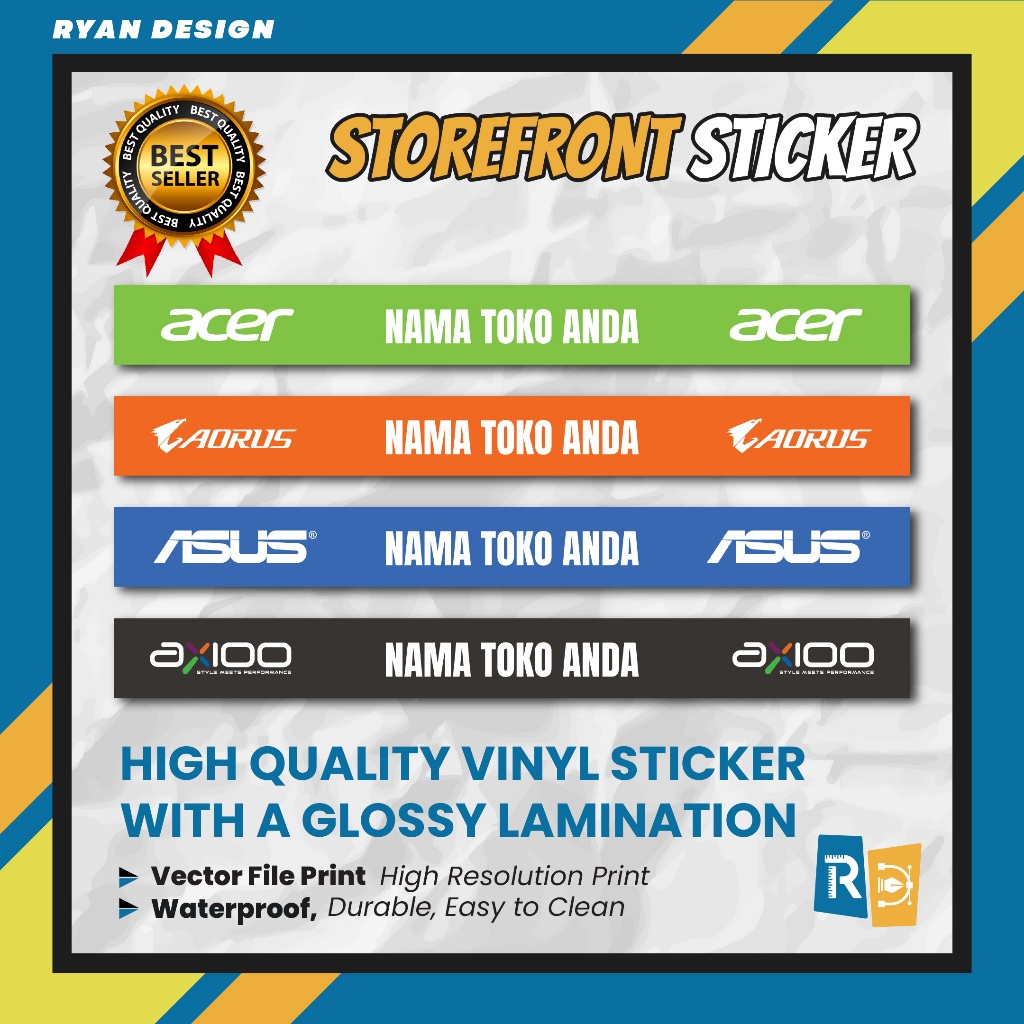 Computer Logo Display Case Stickers Custom Computer Shop Name Stickers ...