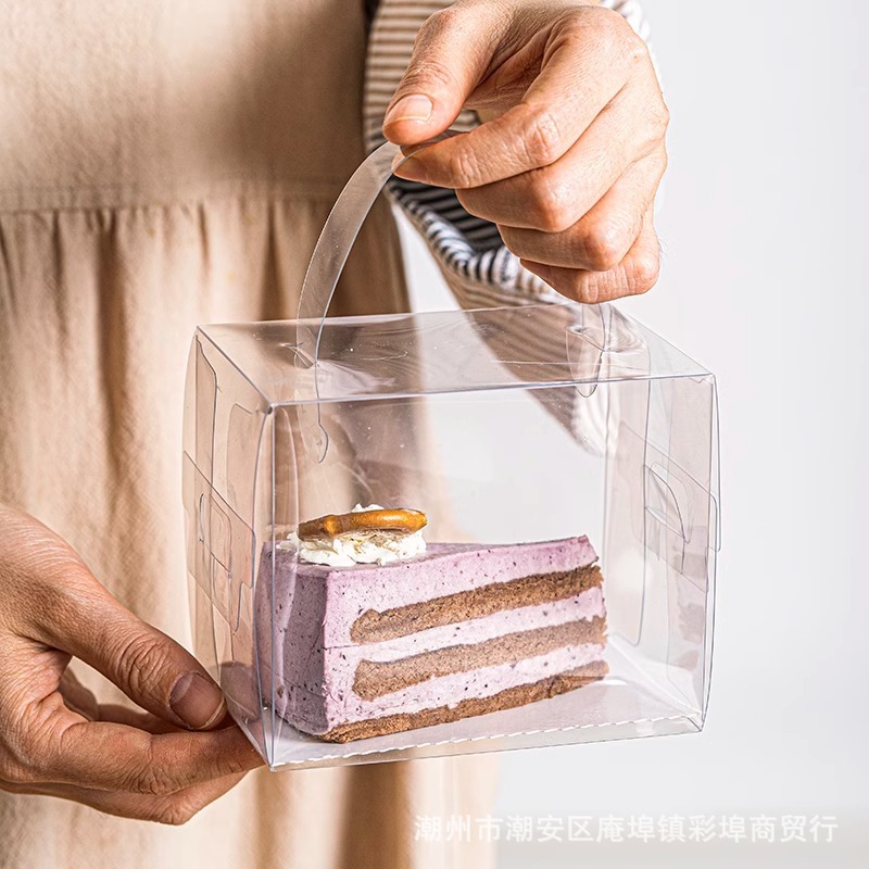 Mika Cut Cake Box Mika Transparent Slice Cake Pancake Box Food Box Food ...