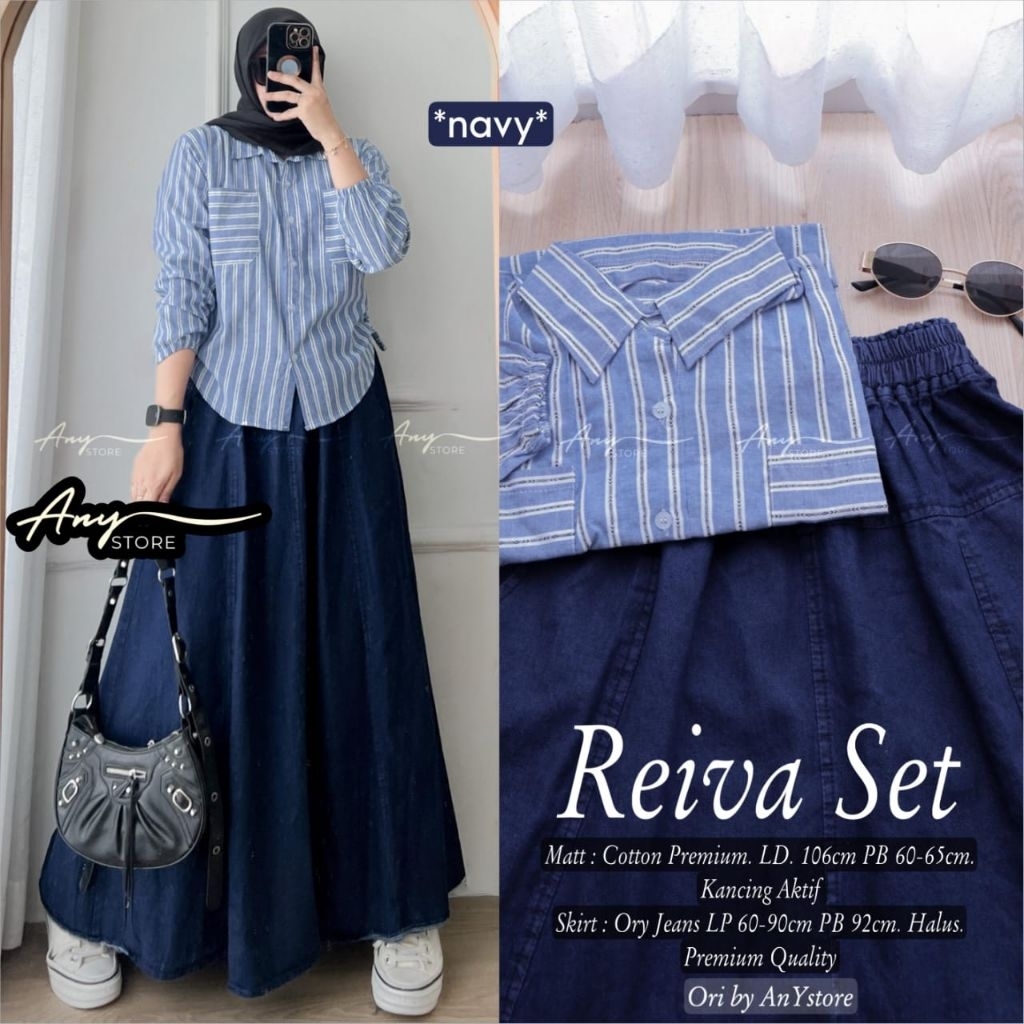 Reiva Mix Channel Set Jeans Skirt Mayung (Any) | Shopee Malaysia