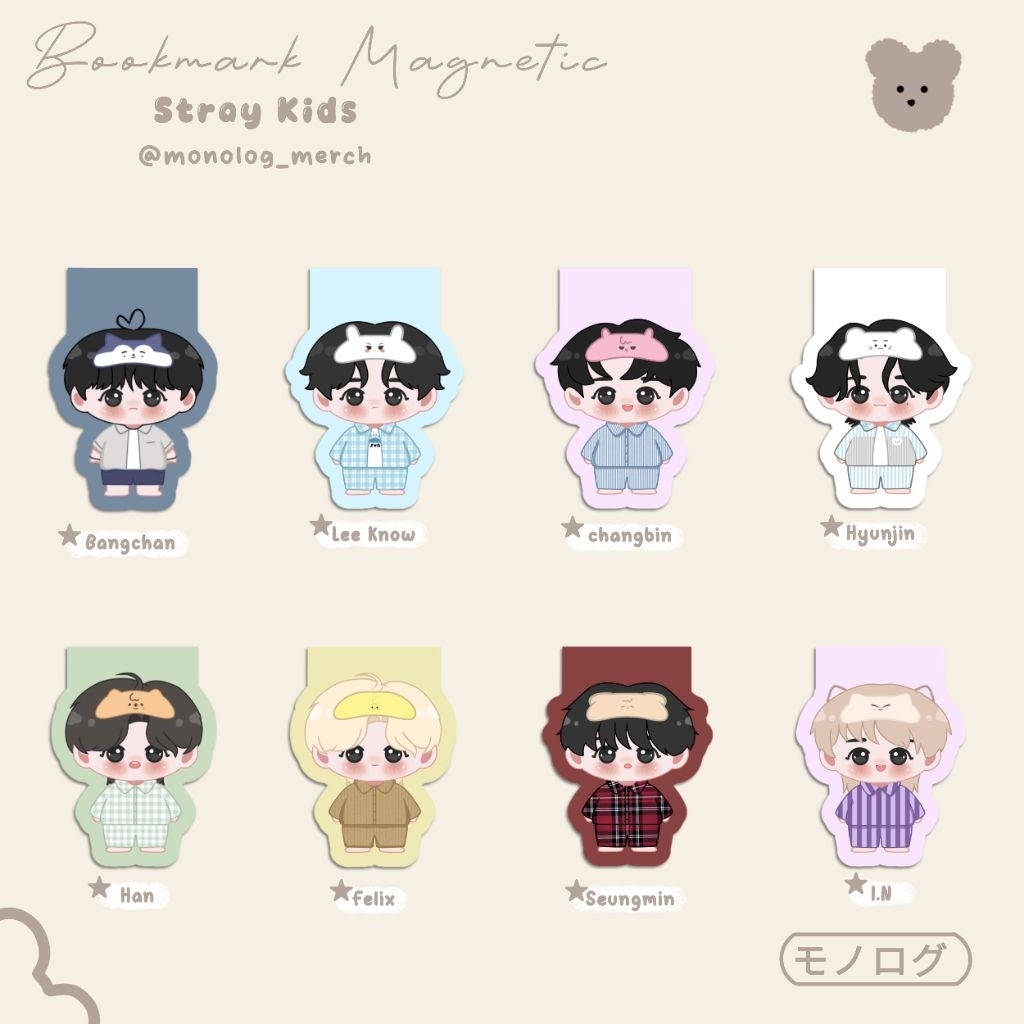 Magnetic Bookmark Stray Kids Chibi Pajamas | Shopee Malaysia