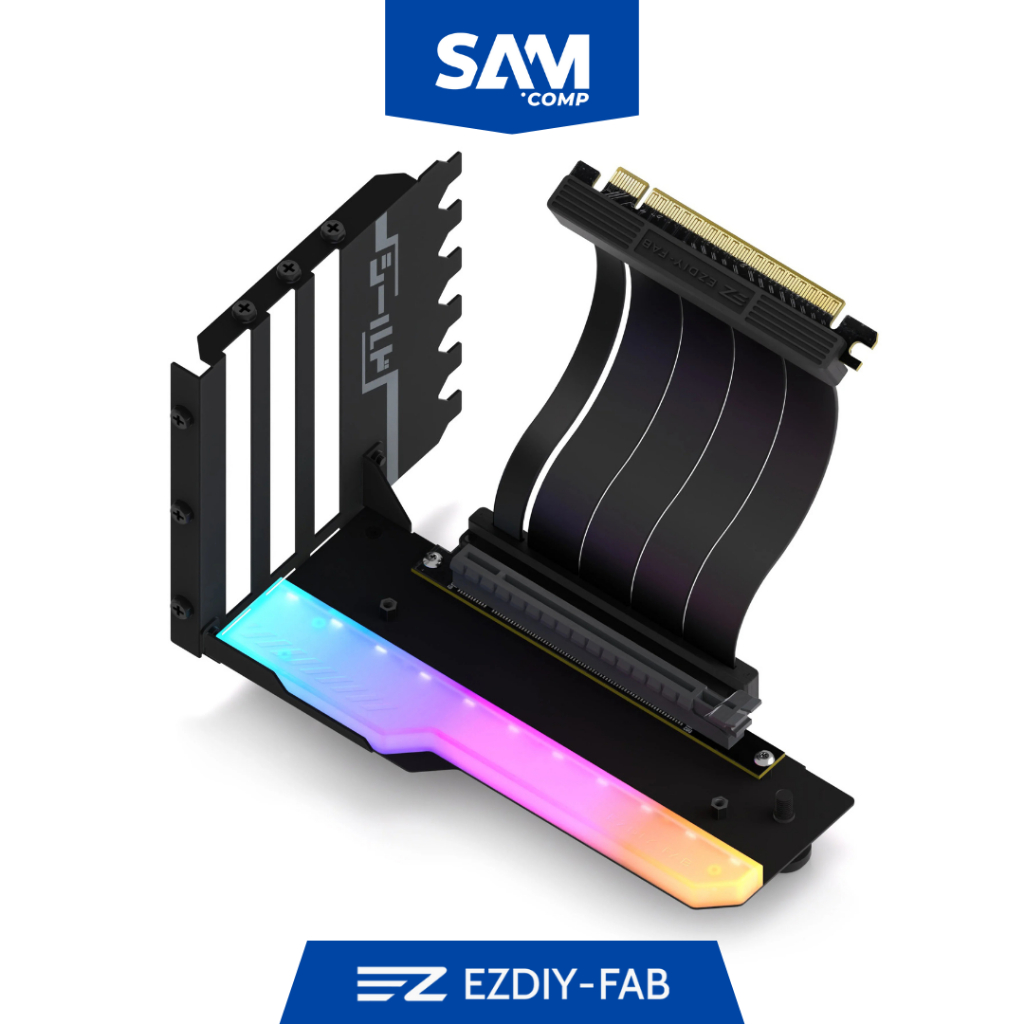 EZDIY-FAB Vertical GPU Mount with High-Speed PCIE 4.0 Riser Cable ARGB ...