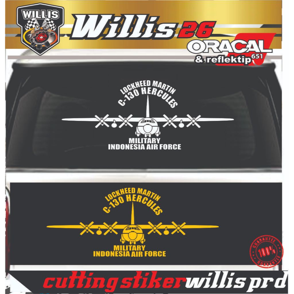 Lockheed Martin c-130 Hercules Car Window Sticker YERBARU MILITARY ...