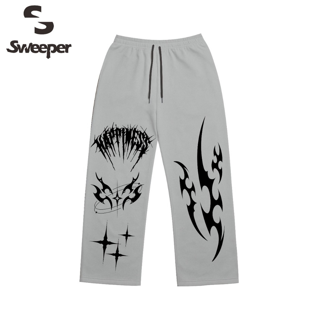 SWEEPER - Baggy Pants Fleece Material Misty Grey Trendy Skena Pants ...