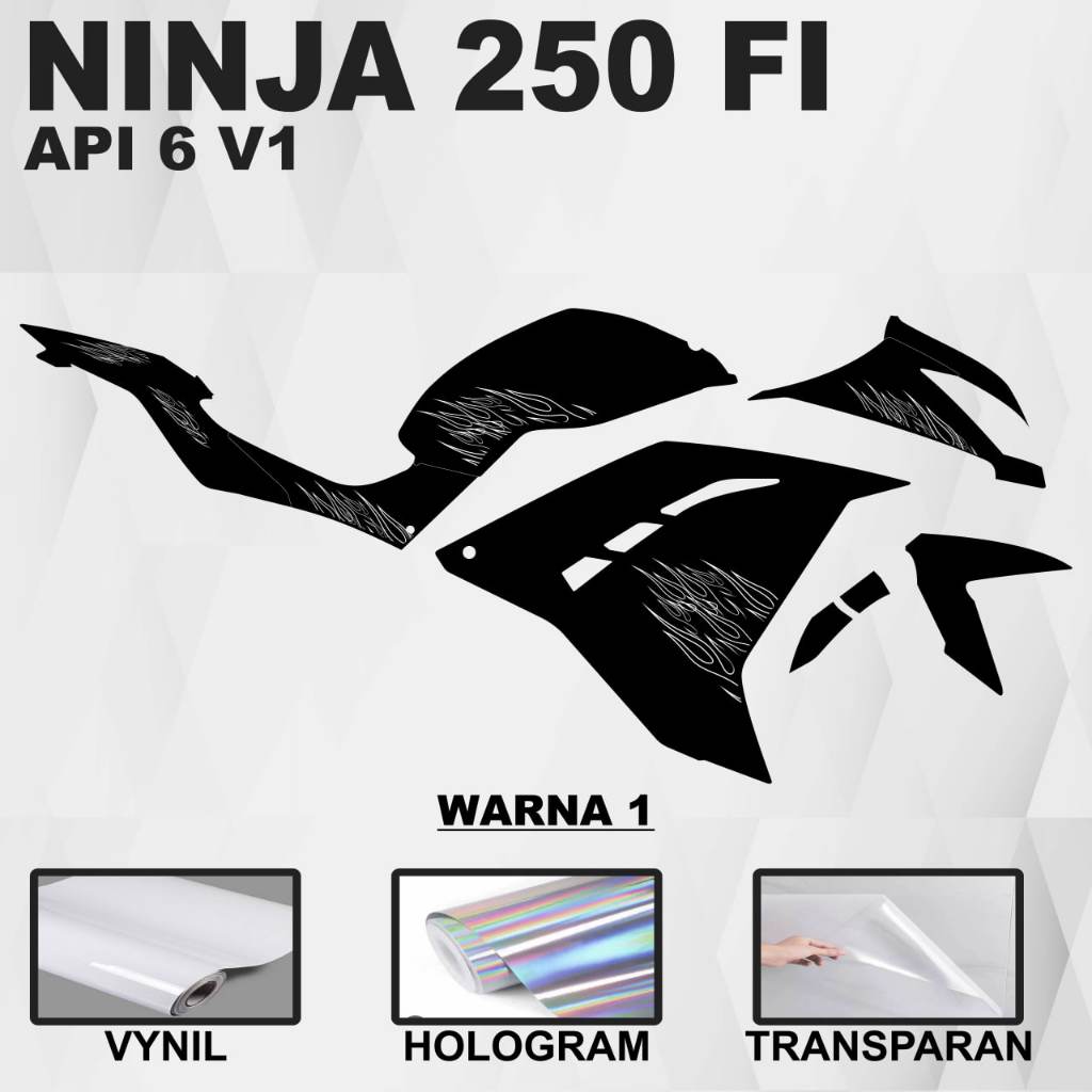 Ninja 250 FI API 6V1 Striping Sticker / Ninja 250 FI API 6V1 Decal ...