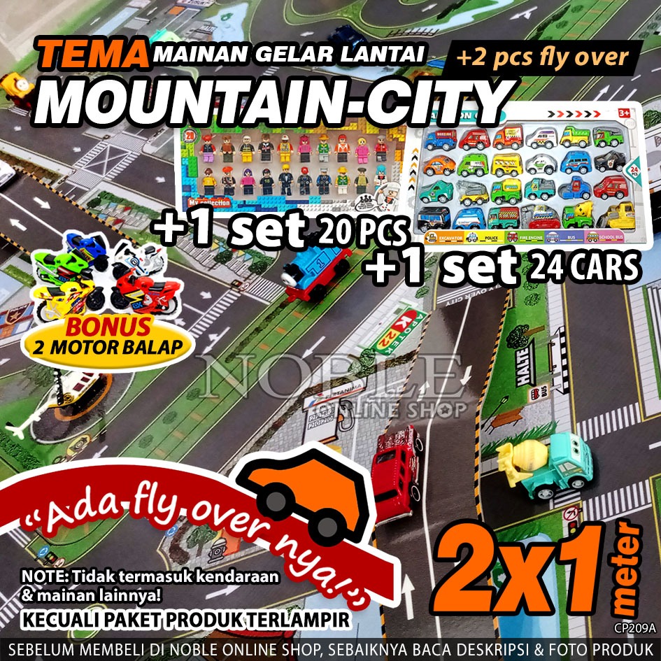 2x1 Meter Mountain City Floor Game Toys Miniature Map Set Bundling ...