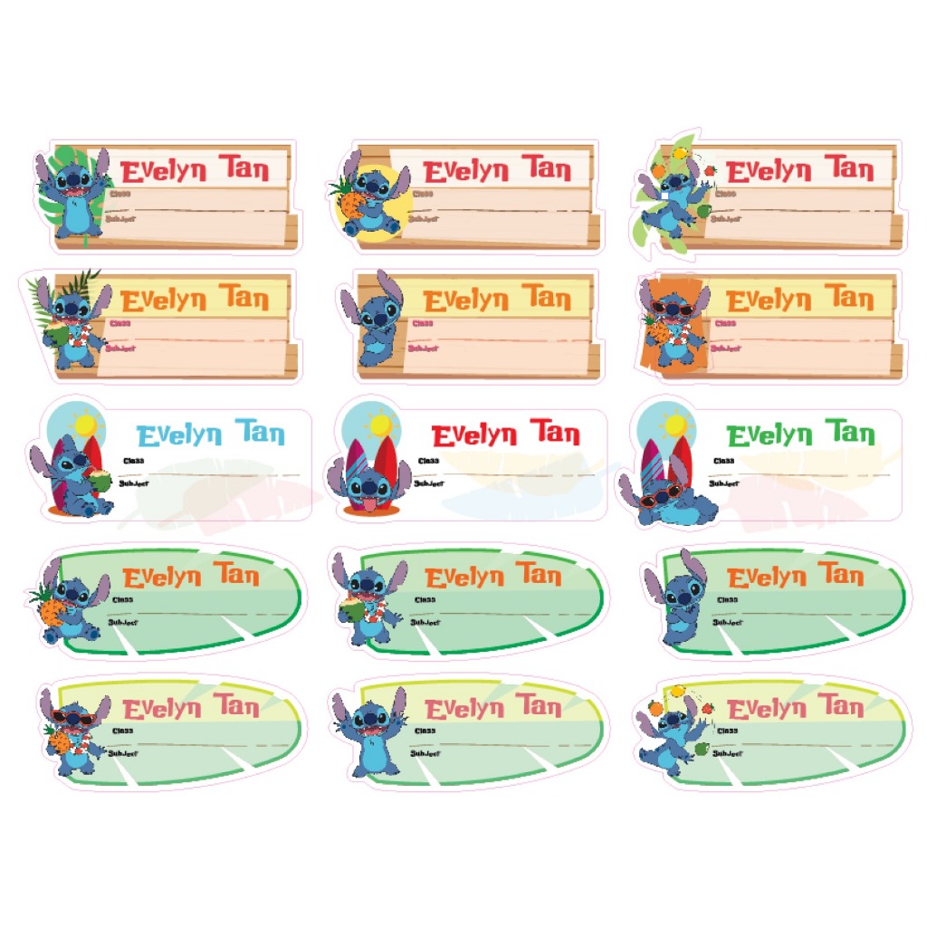 MATA TEXTBOOK LABEL STICKER / MAPEL CHILDREN STITCH | Shopee Malaysia
