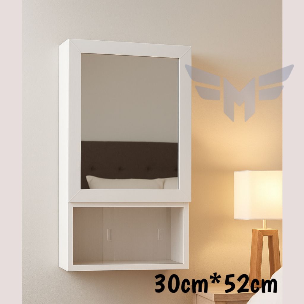 Sliding Mirror Wall Shelf with Transparent Sliding Door: Elegant and ...