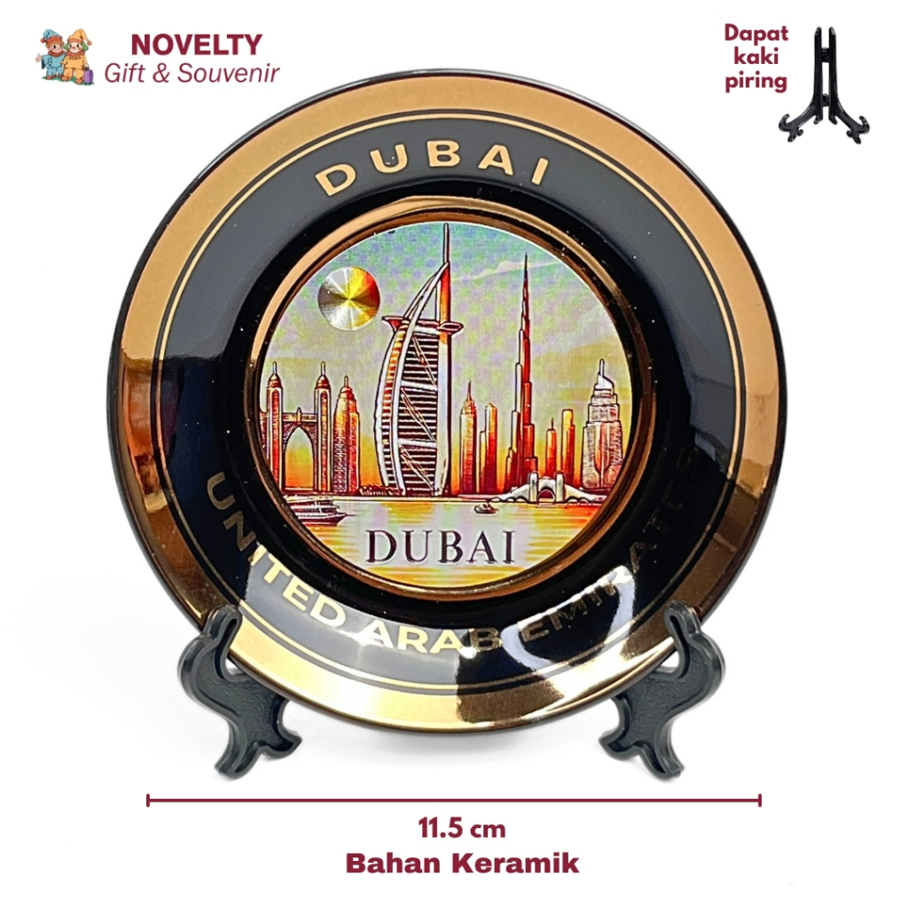 Dubai Ceramic Plate Display Souvenirs Souvenirs from the United Arab ...