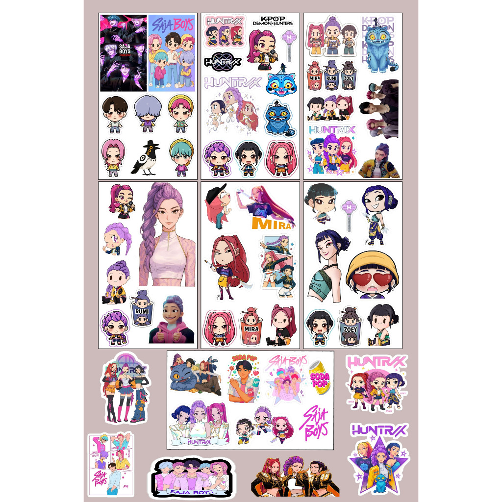 KPOP DEMON HUNTERS SHEET STICKER HUNTRIX COLLECTION STICKER ONLY BOYS ...