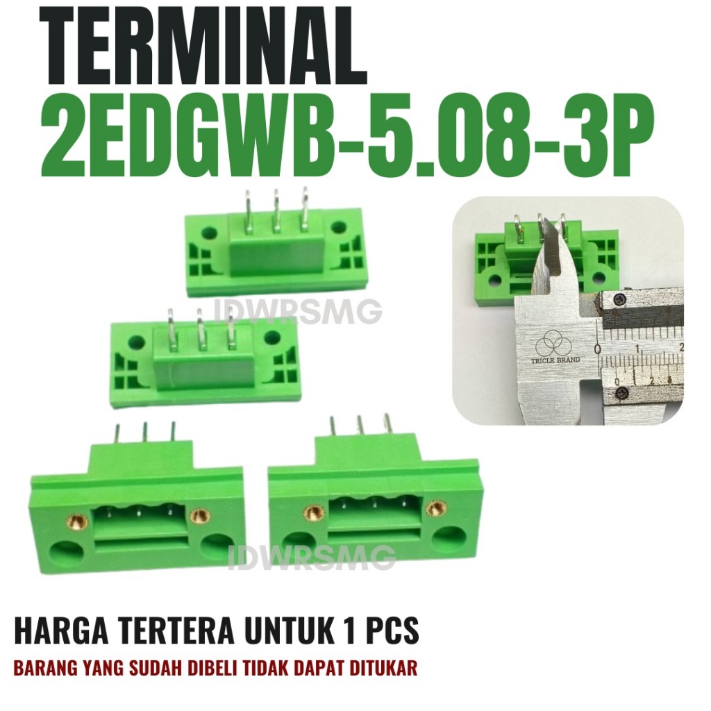 Terminal Block 3 Pin KF2EDGWB Pitch 5.08mm Bulkhead PCB Screw Terminal ...