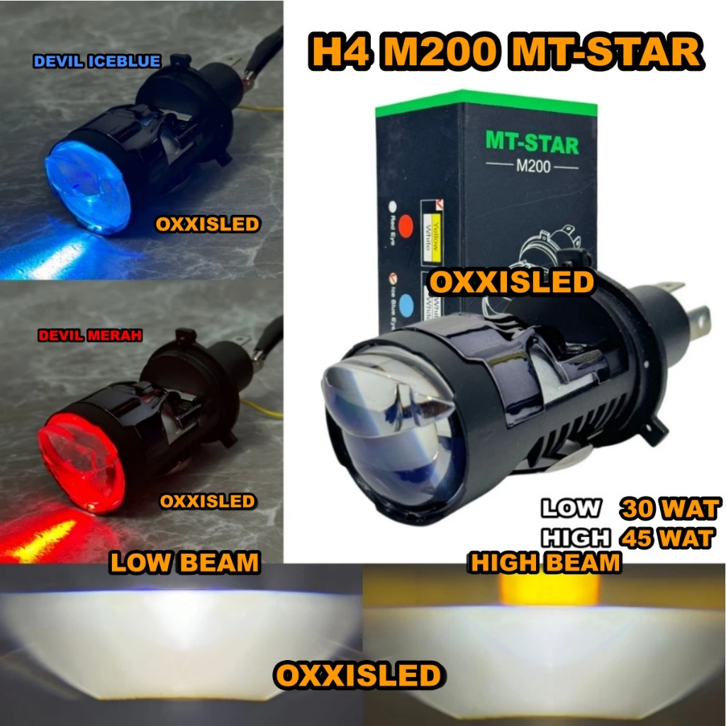MT-STAR Mini Biled H4 M200 Headlight Latest Flat Cut off Laser High ...