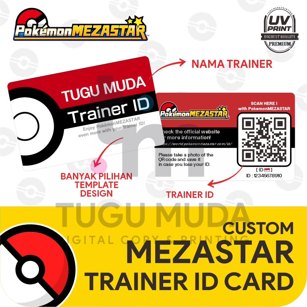 Print Pokemon Mezastar Trainer Cards | Pokemon UV Print ID Card Trainer ...