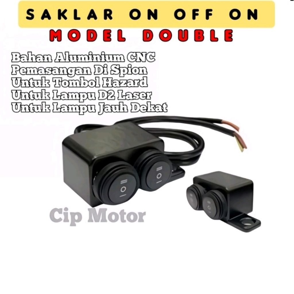 TOMBOL D2 switch on off on 3 point double aluminum cnc button | Shopee ...
