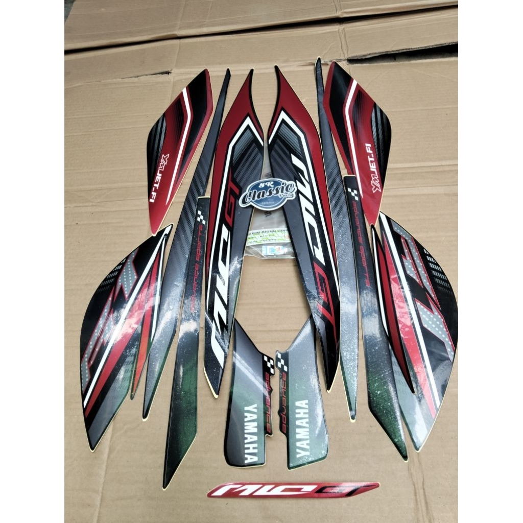 MERAH Yamaha Mio GT 2013 black and red striping list Sticker, high ...