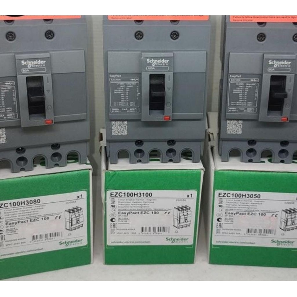 MCCB breaker ezc100h 3p 100a 80a 75a 60a 50a 3phase 25ka | Shopee Malaysia