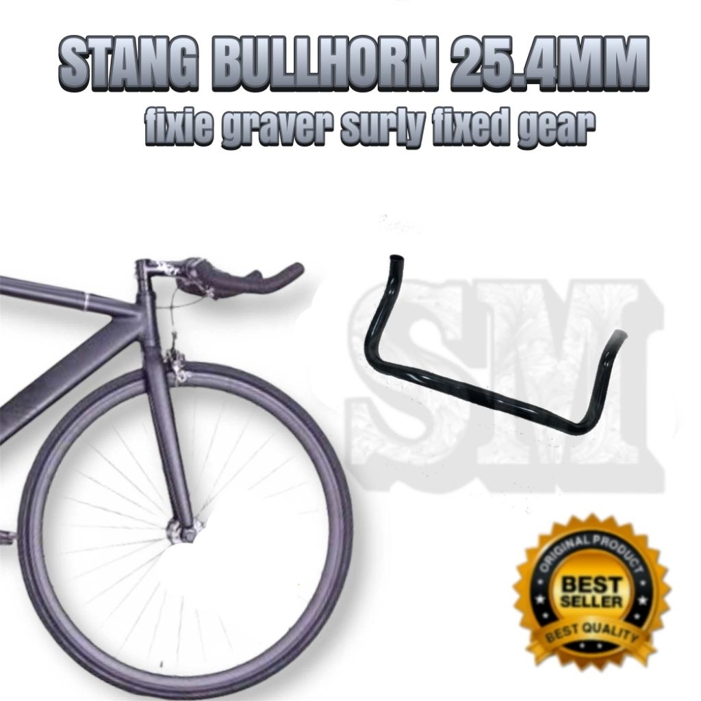 HANDLEBAR BULLHORN 25.4MM FIXIE GRAVER SURLY FIXED GEAR MODEL NON OS ...