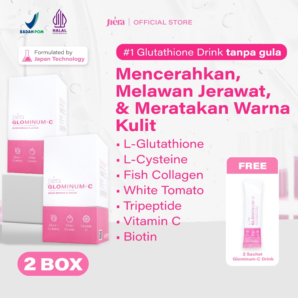 JIERA Glominum-C Drink | Package 2 BOX FREE 2 Sachets | Glutathione ...