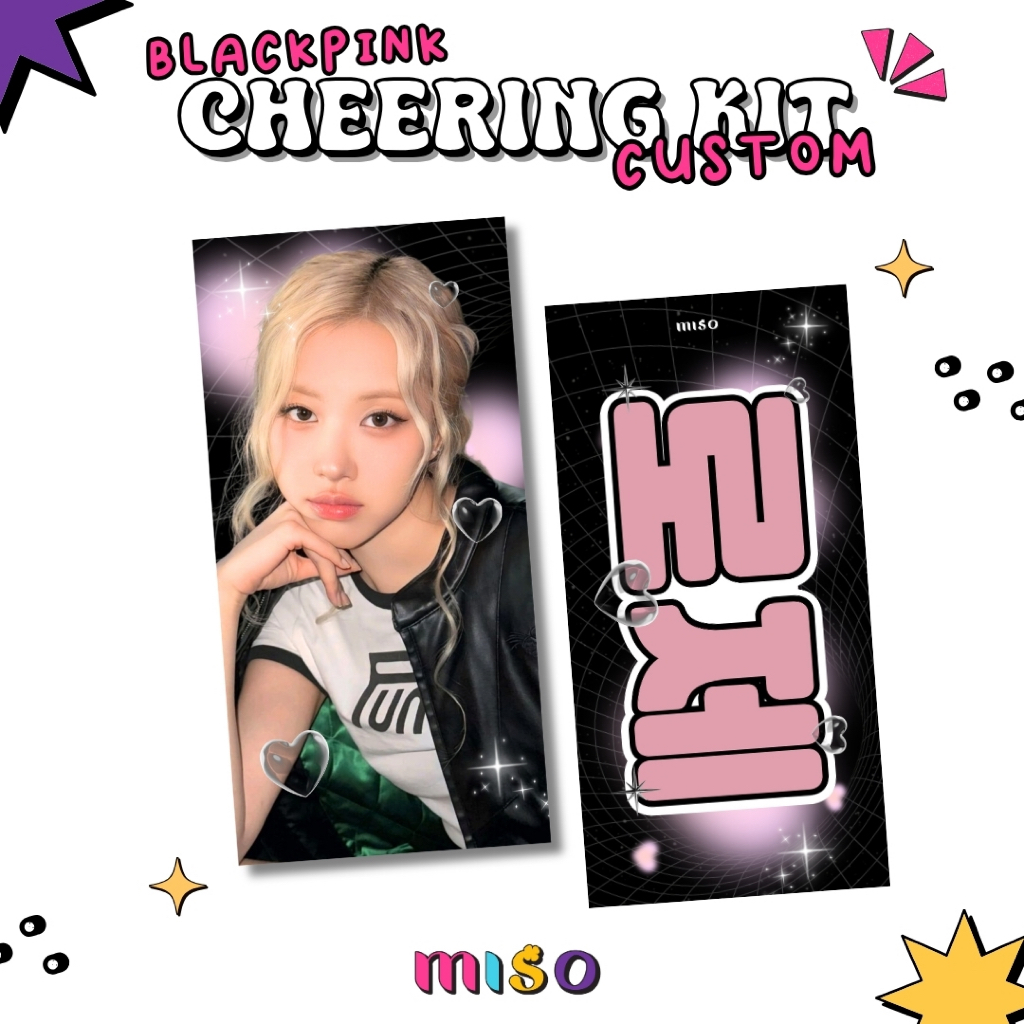 BLACKPINK CUSTOM CHEING KIT BLACKPINK CUSTOM BLACK PINK FABRIC SLOGAN ...