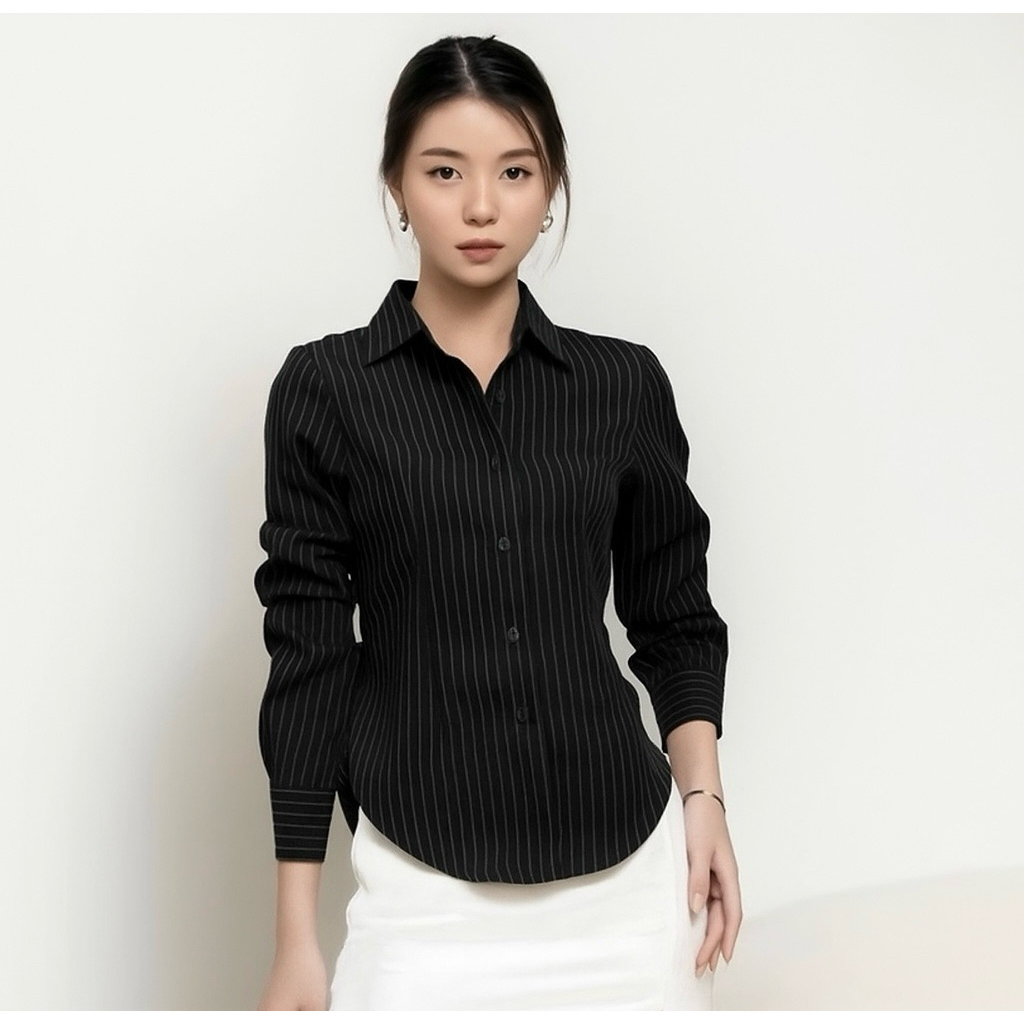 KEMEJA WOMEN'S WISPIE SHIRT SEMIWOLL MATERIAL, LONG SLEEVES | Shopee ...