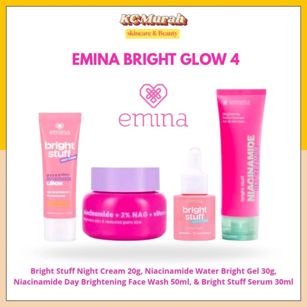 Emina Bright Glow Brightening Niacinamide Package (3/4 contents ...