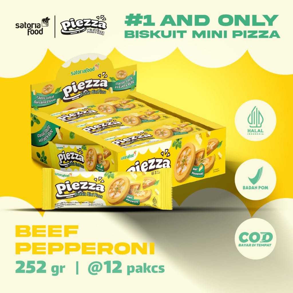 Snack Piezza Beef Pepperoni 252gr (21gr x 12packs) | Biscuits Mini ...