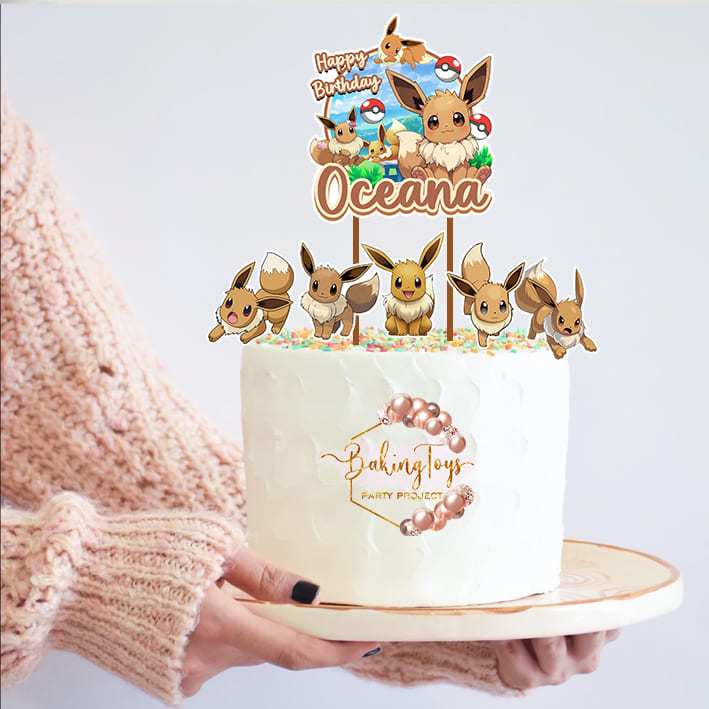 Pokemon Eevee Birthday Cake Topper / Birthday Cake Decoration | Shopee ...