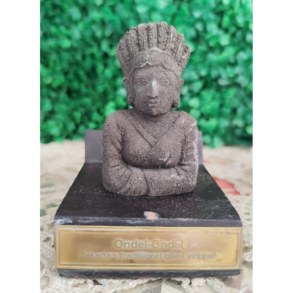 REPLIKA Vintage traditional souvenir display pen holder Replica of artificial stone ondel ondel ...