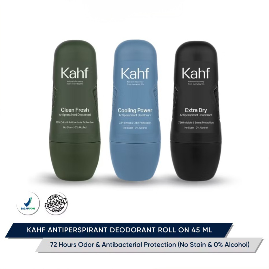 KAHF Deodorant Roll On 45ml | Exp 2027 | Deo Body Odor Underarm Sweat ...