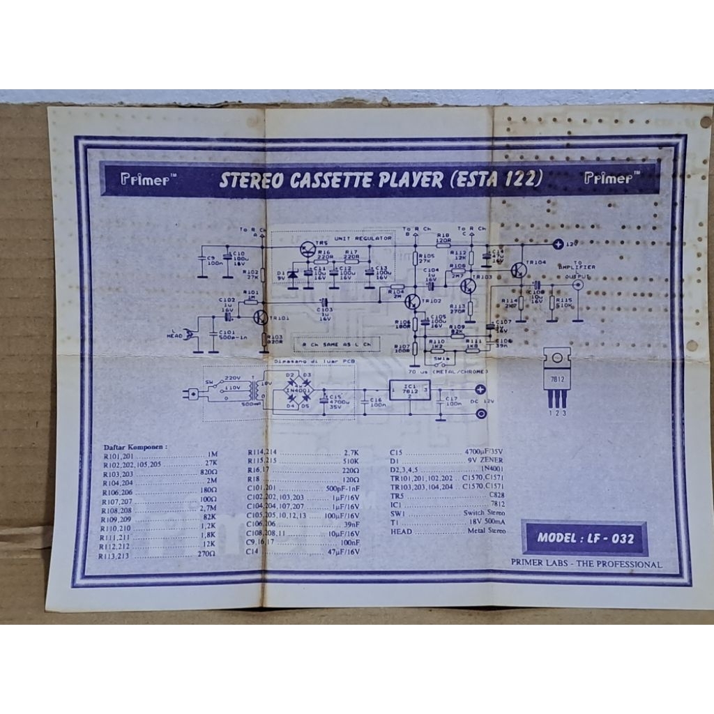 Pcb Pre Amp Head (Stereo Cassette player) Esta By Primer. | Shopee Malaysia