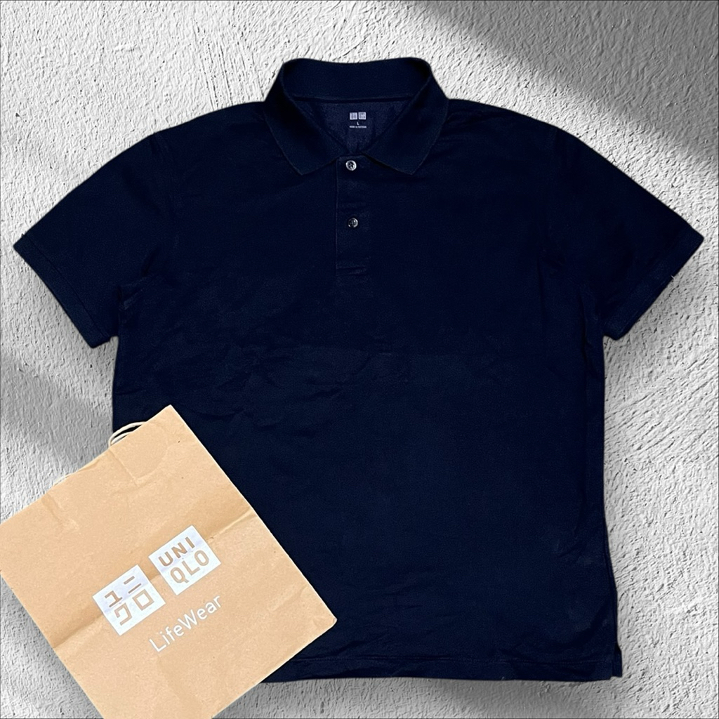 Uniqlo Polo Shirt Navy (L) | Shopee Malaysia
