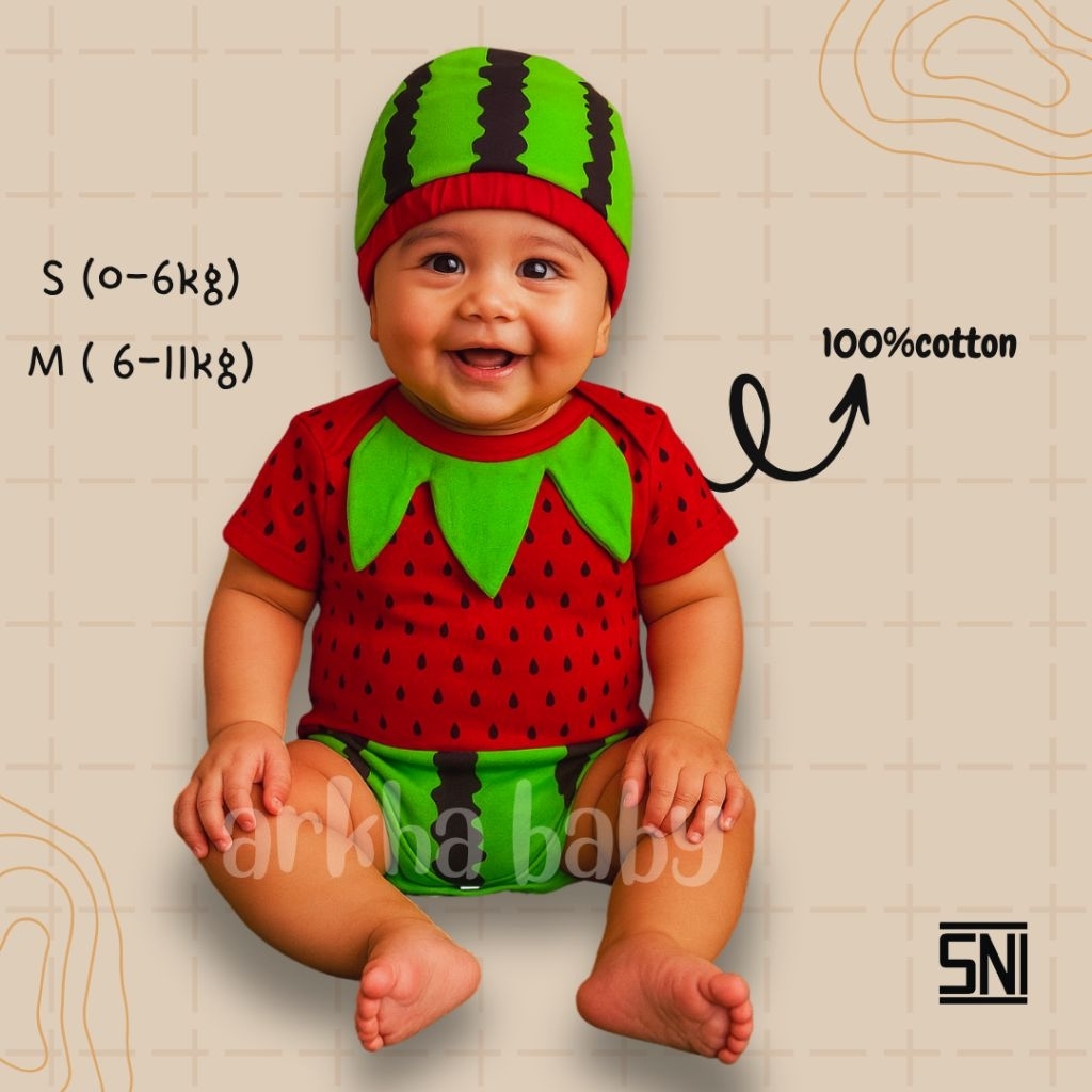 WATERMELON FRUIT PRINTED BABY JUMPER BABY CLOTHES/ BABY COSTUMES ...