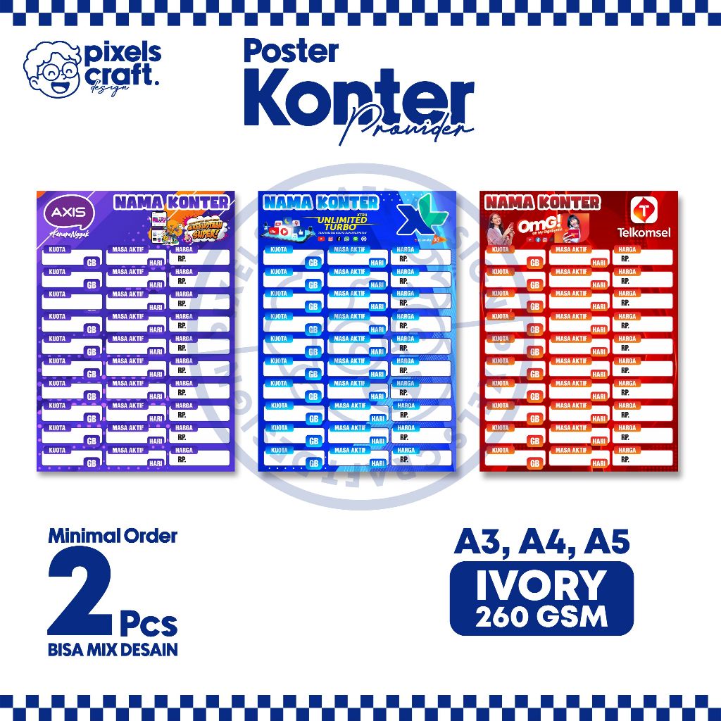 Custom Counter Poster/Condition Price List Poster/Portrait Provider ...