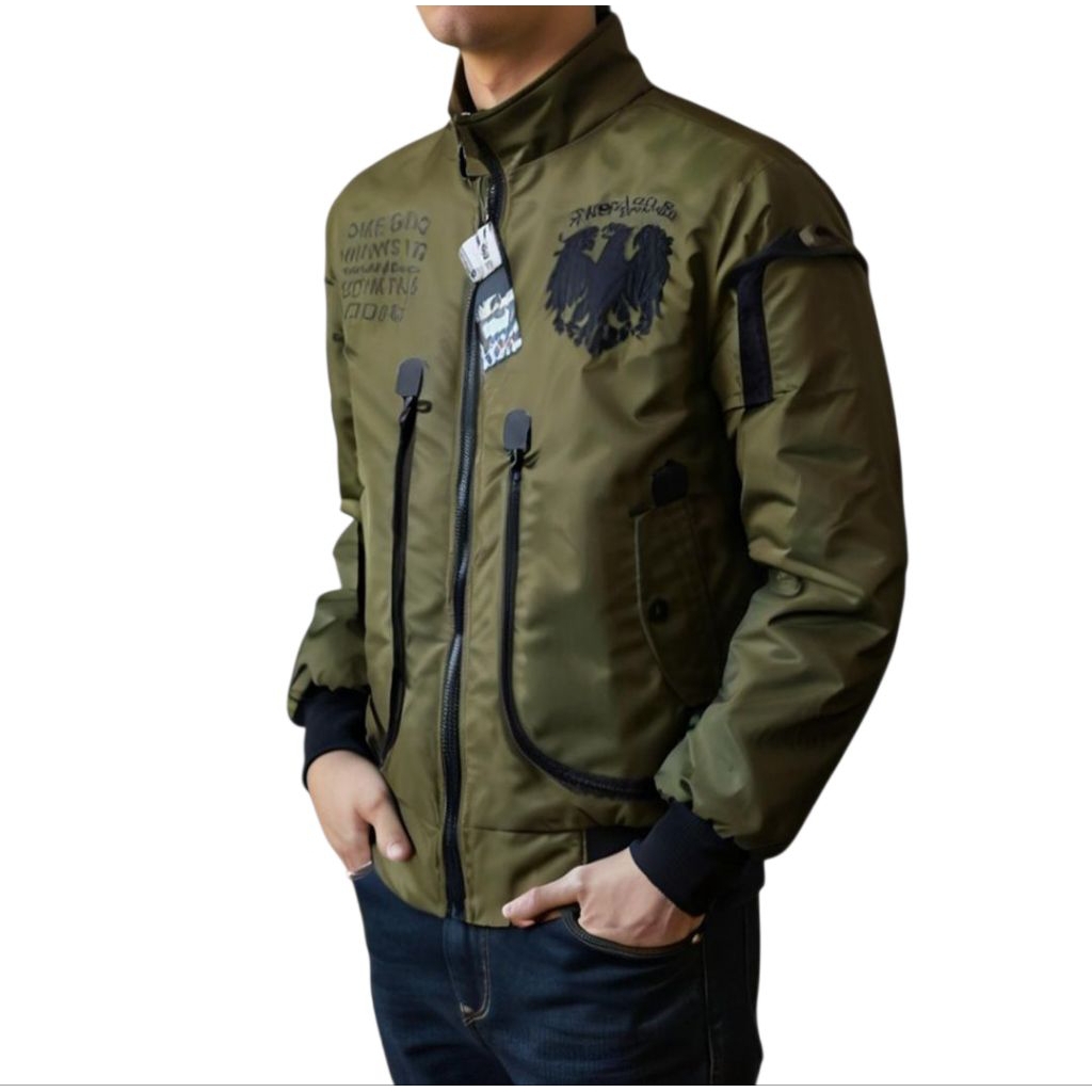 Kicksoogar Cool Embroidered Plain Black Bomber Jacket | Shopee Malaysia
