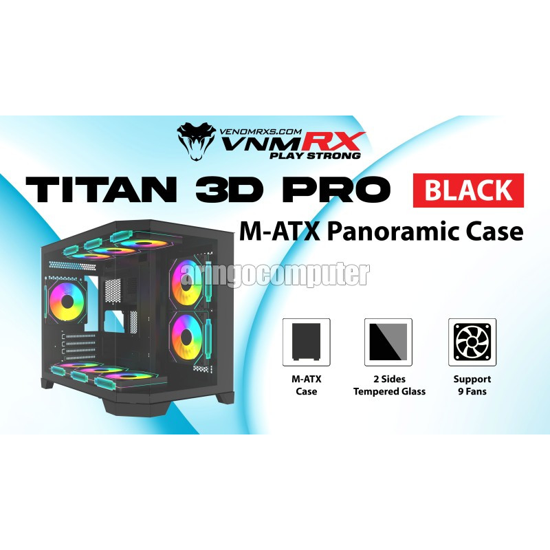 Venom RX TITAN 3D PRO M-ATX Casing - BLACK | Shopee Malaysia