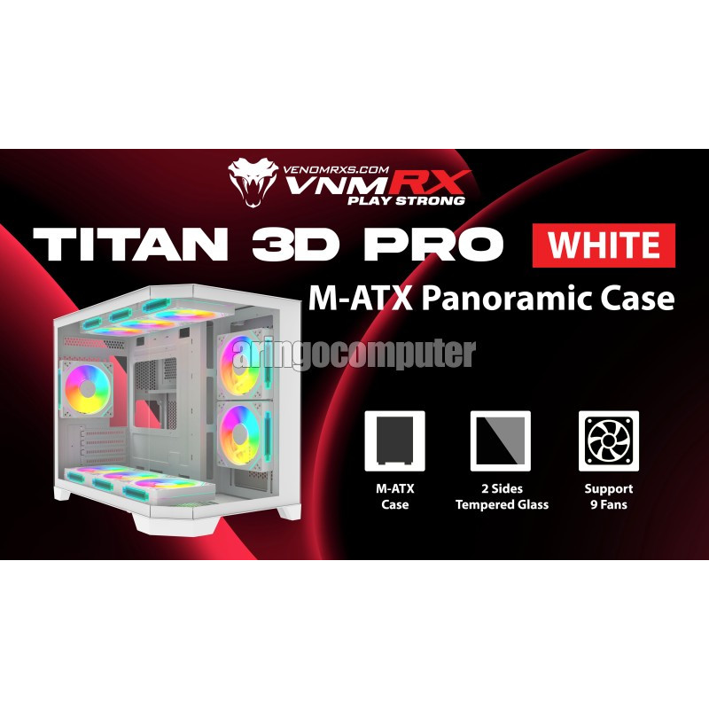 Venom RX TITAN 3D PRO M-ATX Casing - WHITE | Shopee Malaysia